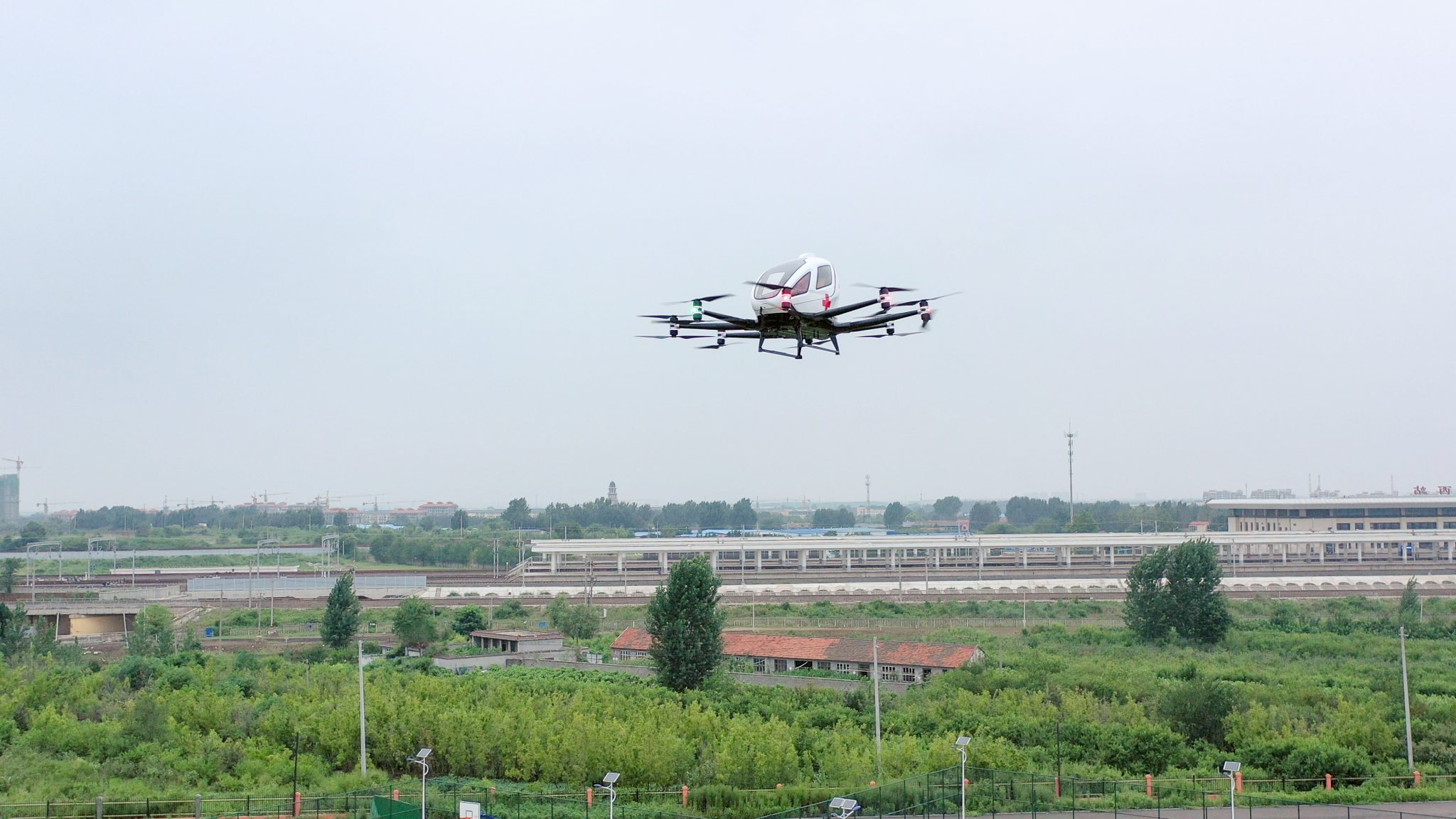 Firefighting drones, drill in a high-rise building of the Laixi Fire ...