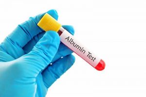Why is the test performed to quantify blood albumin values?